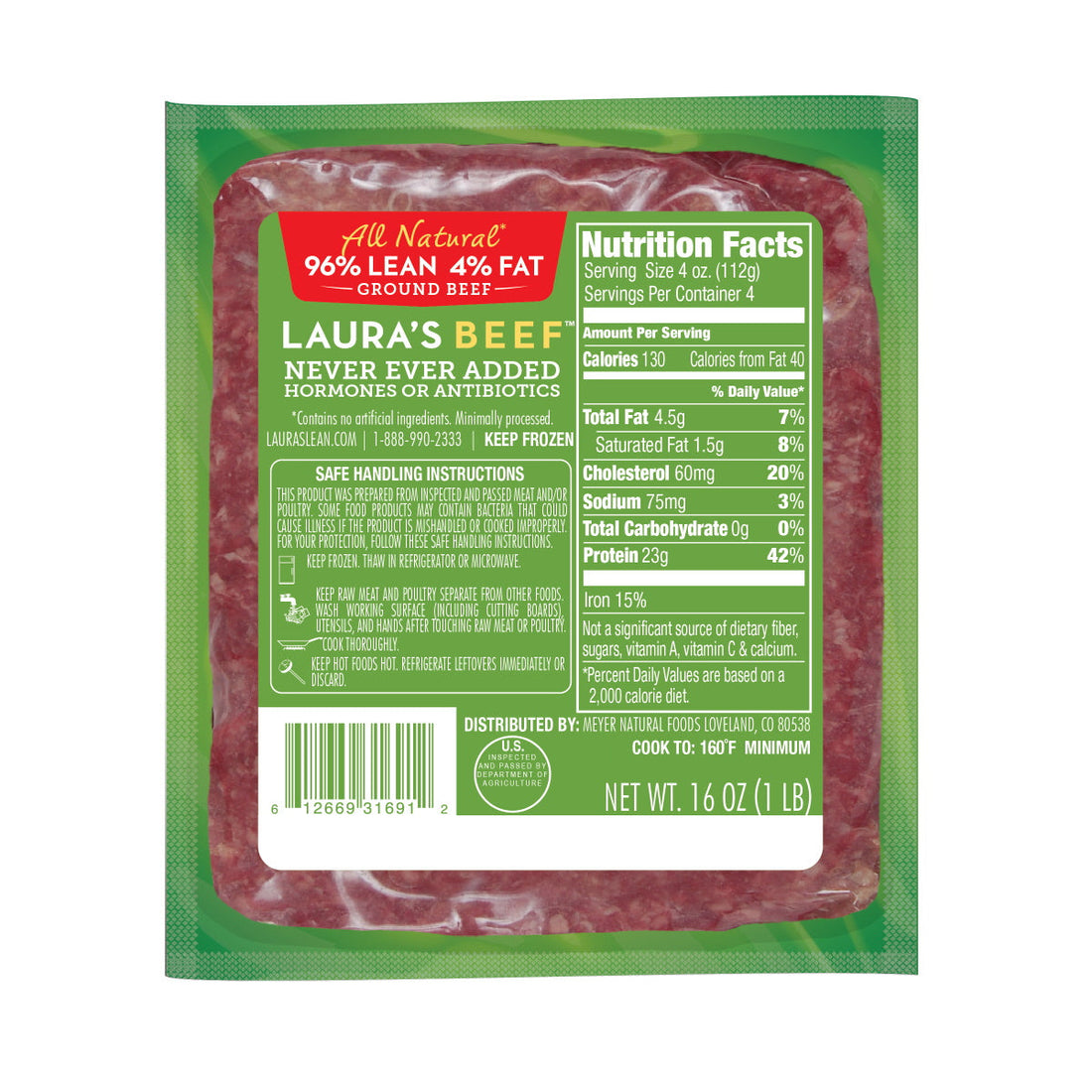 Laura's Lean 96% Lean Ground Beef – Meyer Market